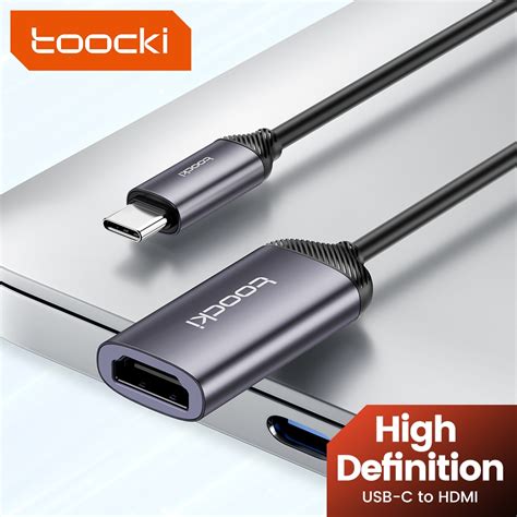Toocki Usb C 轉 Hdmi 適配器 4k 60mhz C 型轉 Hdmi 適配器電纜 用於電話電視視頻電纜 蝦皮購物