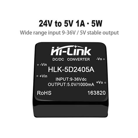Black Hlk D A V W Ma Dc To Dc Transfer Input Power Supply Module V Input At
