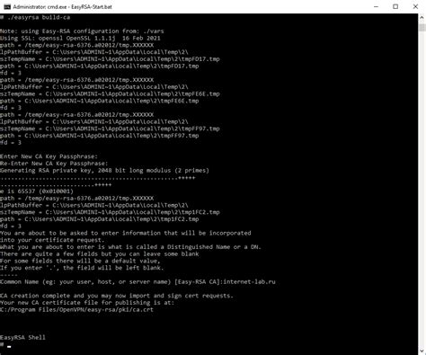 Easy Rsa 3 — Failed Create Ca Private Key Internet