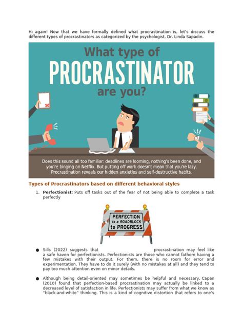 Types Of Procrastinators Pdf