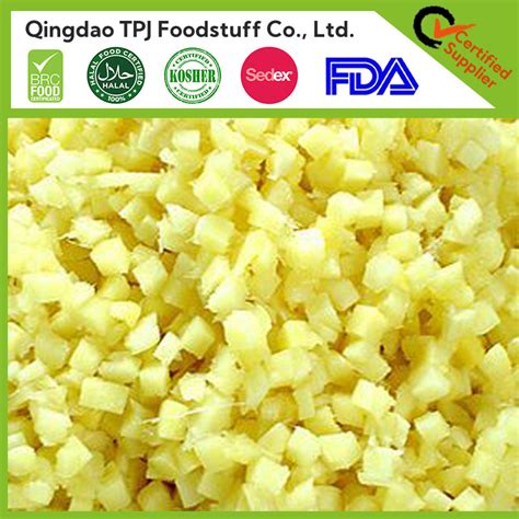 Frozen Diced Ginger Fresh Ginger Dices Iqf Ginger Dices 4 4mmorganic Diced Ginger Ginger