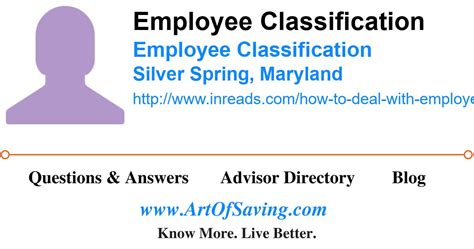 Employee Classification Employee Classification Silver Spring
