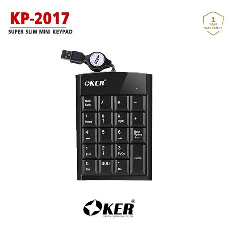 คีย์บอร์ดตัวเลข Oker Kp 2017 Numeric Keypad Usb คีย์บอร์ดแป้นตัวเลข แบบเก็บสาย Shopee Thailand