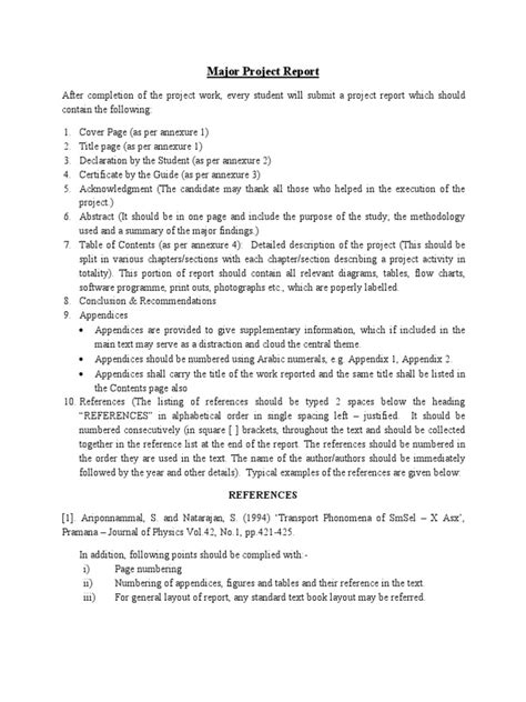 Major Project Format Pdf Academic Degree Page Layout