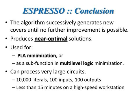 Ppt Engg3190 Logic Synthesis “two Level Logic Synthesis Heuristics