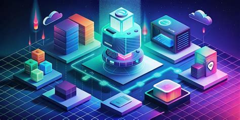 Generate A Set Of Clean 3d Isometric Icons For A Technology App Including Icons For Cloud