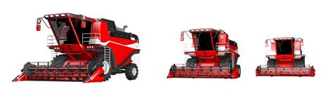 흰색 배경에 고립 된 세 개의 빨간 밀 수확기의 산업 3d 그림농업 기계 3차원 형태에 대한 스톡 사진 및 기타 이미지 3차원 형태 개념 곡초류 Istock