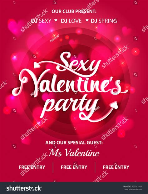 Sexy Valentines Day Party Flyer Vector Stock Vector Royalty Free