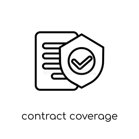 contract coverage icon trendy modern flat linear vector contract