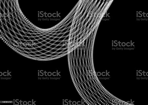 Abstract Black And White Dynamic Particle Flowing Technology Pattern Background Stock