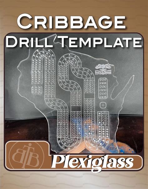 Wisconsin Cribbage Board Acrylic Drill Template 3 Player Peg Hole