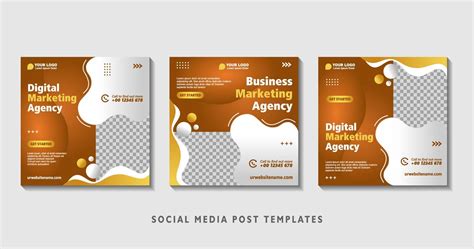 Квадратные шаблоны баннеров с фотоколлажем подходит для публикации в социальных сетях и онлайн