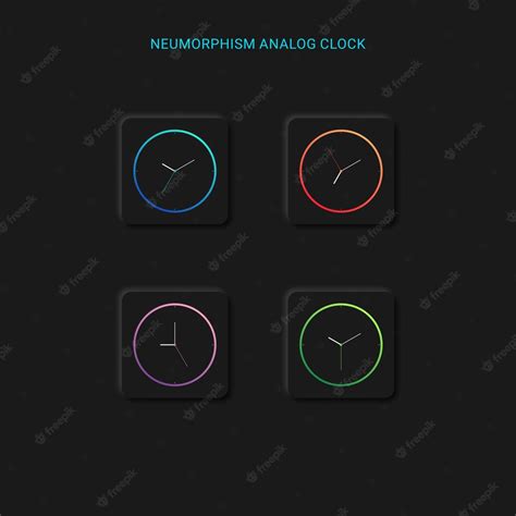 Premium Vector Neumorphism Analog Clock Ui