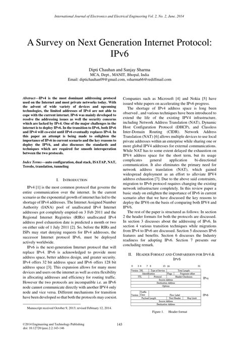 pdf a survey on next generation internet protocol ipv6