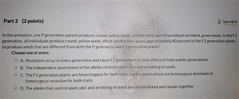 Solved Part 2 2 Points See Hint In The Animation One P