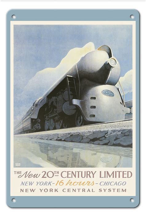 Chicago New York Central System The New 20th Century Ltd Vintage Railroad Travel Poster By