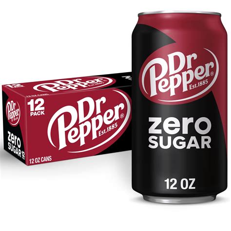 Dr Pepper Zero Sugar Soda Pop 12 Fl Oz 12 Pack Cans