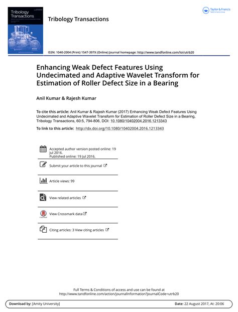 Pdf Enhancing Weak Defect Features Using Undecimated And Adaptive