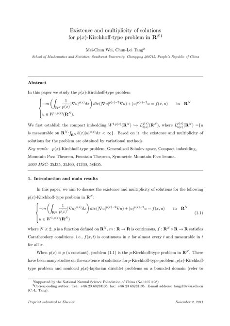 Pdf Existence And Multiplicity Of Solutions For Px Kirchhoff Type Problem In R N