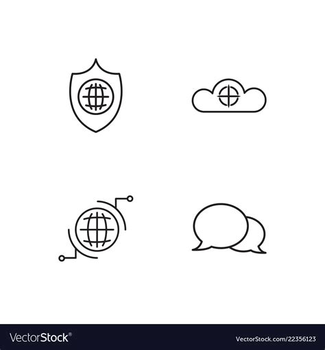 Web Simple Outlined Icons Set Royalty Free Vector Image