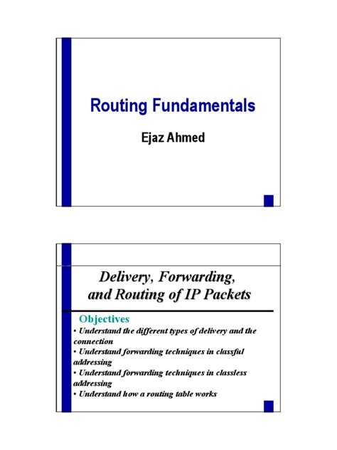 Routing Fundamentals Delivery Forwarding And Routing Of Ip Packets