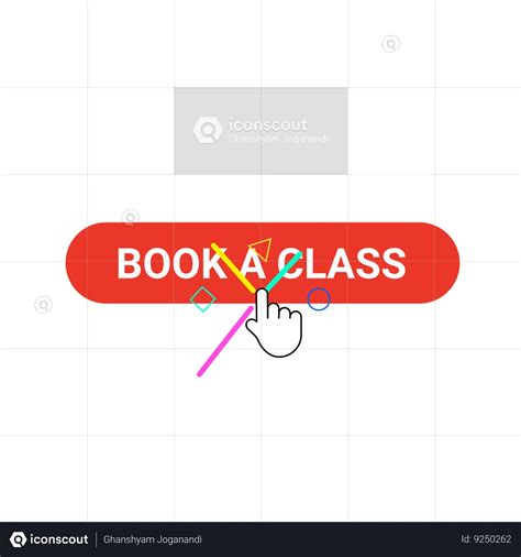Book A Class Button Clicking Animated Icon Download In Json Lottie Or Mp4 Format