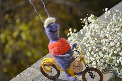 Needle Felted Cockroach Toy Felted Cockroach On Bicycle Toy T Toy Interior Toy Hand Made