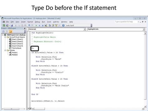 Ppt 12 Visual Basic If Statements And Do Loops Powerpoint