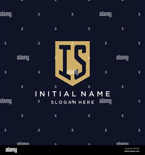 Is Monogram Initials Logo Design With Shield Icon Template Stock Vector