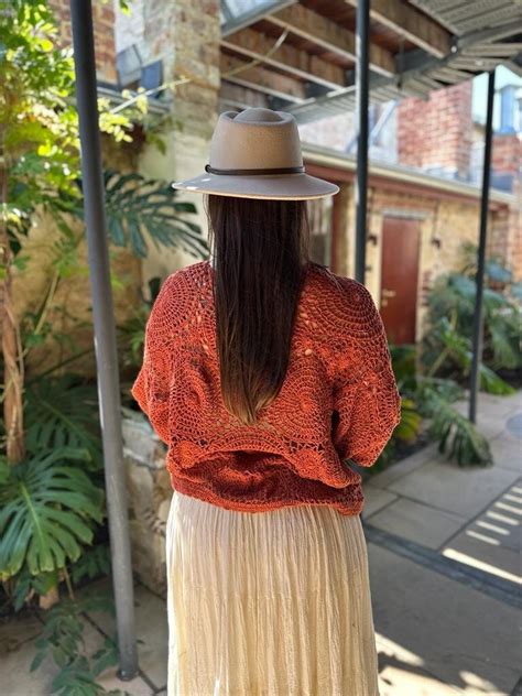 CARDIGAN KAI CROCHET RUST Naked Gypsy