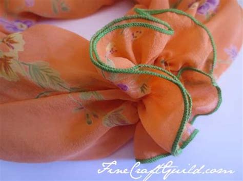 Silk Infinity Scarf Pattern With Flower