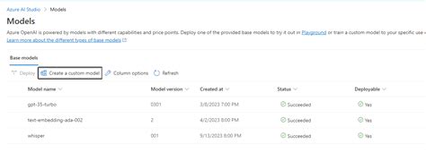 List Of Models In Azure Open AI Is Not Matching With What I Can See In SAP Debugger Microsoft