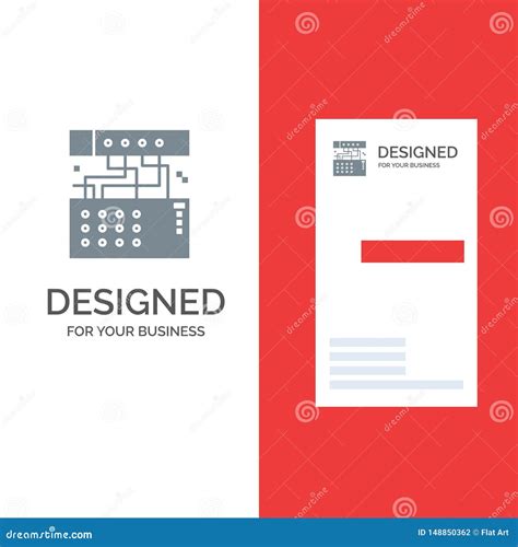 Analog Connection Device Module Sound Grey Logo Design And Business Card Template Stock