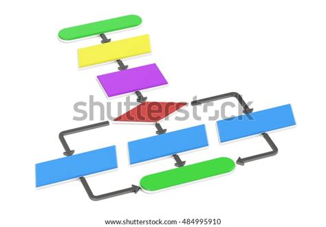 Algorithm Flowchart D Rendering Isolated On Stock Illustration