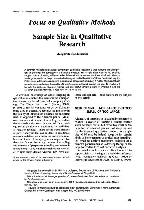 Solution Sample Size In Qualitative Research Studypool