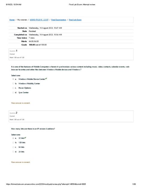 Final Lab Exam Ugrd It6201c Principles Of Operating Systems Pdf Ip Address Microsoft Windows