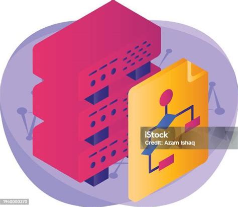 Konsep Isometrik Model Hubungan Entitas Desain Ikon Vektor Rdbms Simbol Data Besar Tanda
