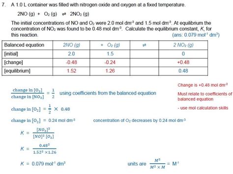 Equilibrium Constant Calculations Teaching Resources