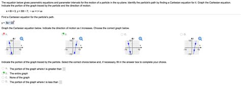 solved the equation below gives parametric equations and