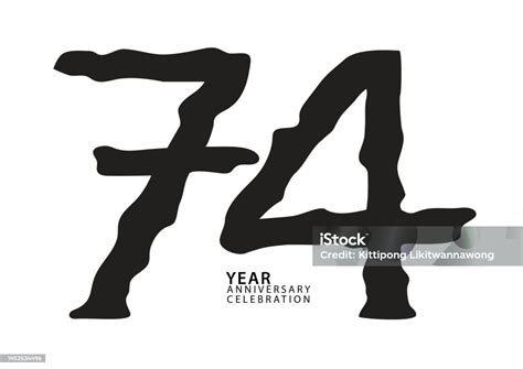 74 주년 기념일 축 하 블랙 컬러 로고 타입 벡터 74 숫자 디자인 74 번째 생일 초대장 로고 번호 디자인 벡터 일러스트 레이 션 그래픽 요소 서예 글꼴 타이포그래피