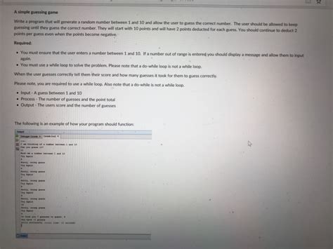 Solved A Simple Guessing Game Write A Program That Will