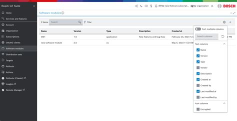 List And Sort Software Modules Bosch Iot Rollouts
