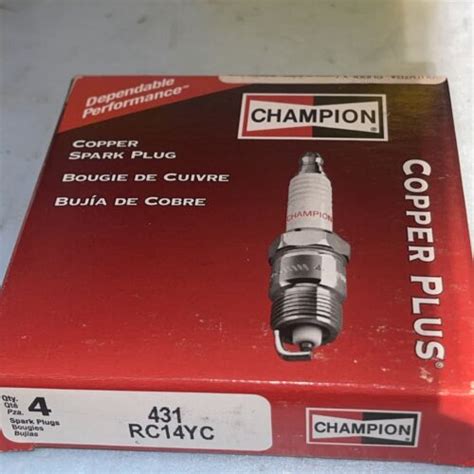 Champion Spark Plug Copper Plus 4 Stock 431 P N Rc14yc Ebay