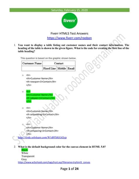 fiverr html5 test answers 2020 pdf