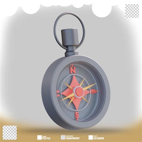 Premium Psd 3d Illustration Of A Compass 2