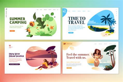 Set Of Flat Design Web Templates A Templates And Theme By Puresolution