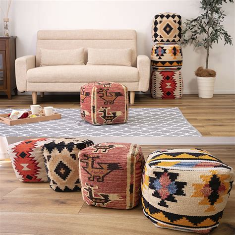 【楽天市場】キリムスツール スツール ビーズクッション ビーズスツール オットマン 座椅子 肘掛け 肘置き 椅子 いす コットン 発泡ビーズ 東谷 おしゃれ 可愛い インテリア：快適くらし館