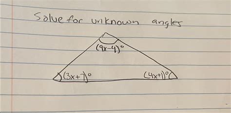 Solved Solve For Unknown Angles Chegg Com