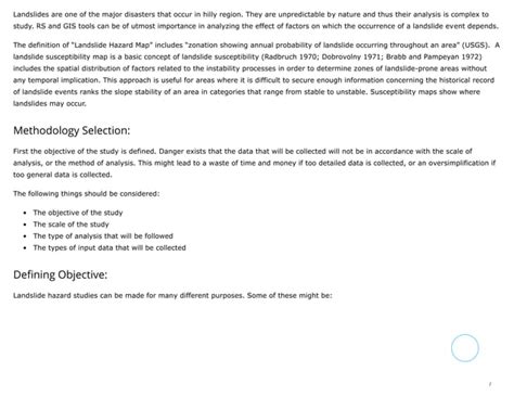 Gis And Remote Sensing Tools To Analyze Landslides Pdf