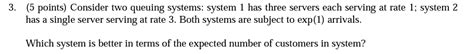 Solved 5 Points Consider Two Queuing Systems System 1 Has